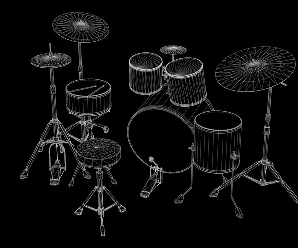 ArtStation - Drum Kit - Game ready props | Game Assets