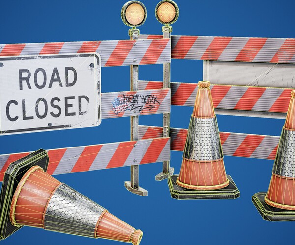 ArtStation - Traffic Barriers - PBR Game Ready Props | Game Assets