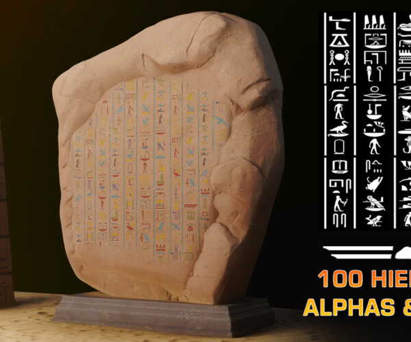 ArtStation - Egyptian hieroglyph massive 100 alpha and brush pack | Brushes