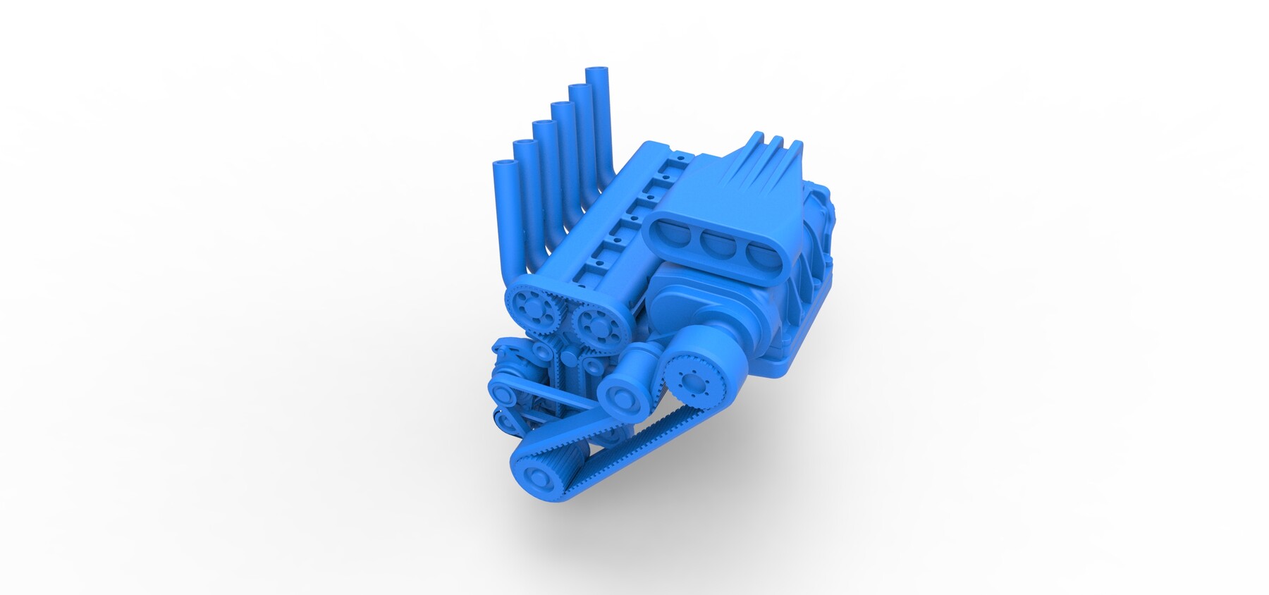 ArtStation - 3D printable Diecast Supercharged straight-six engine ...