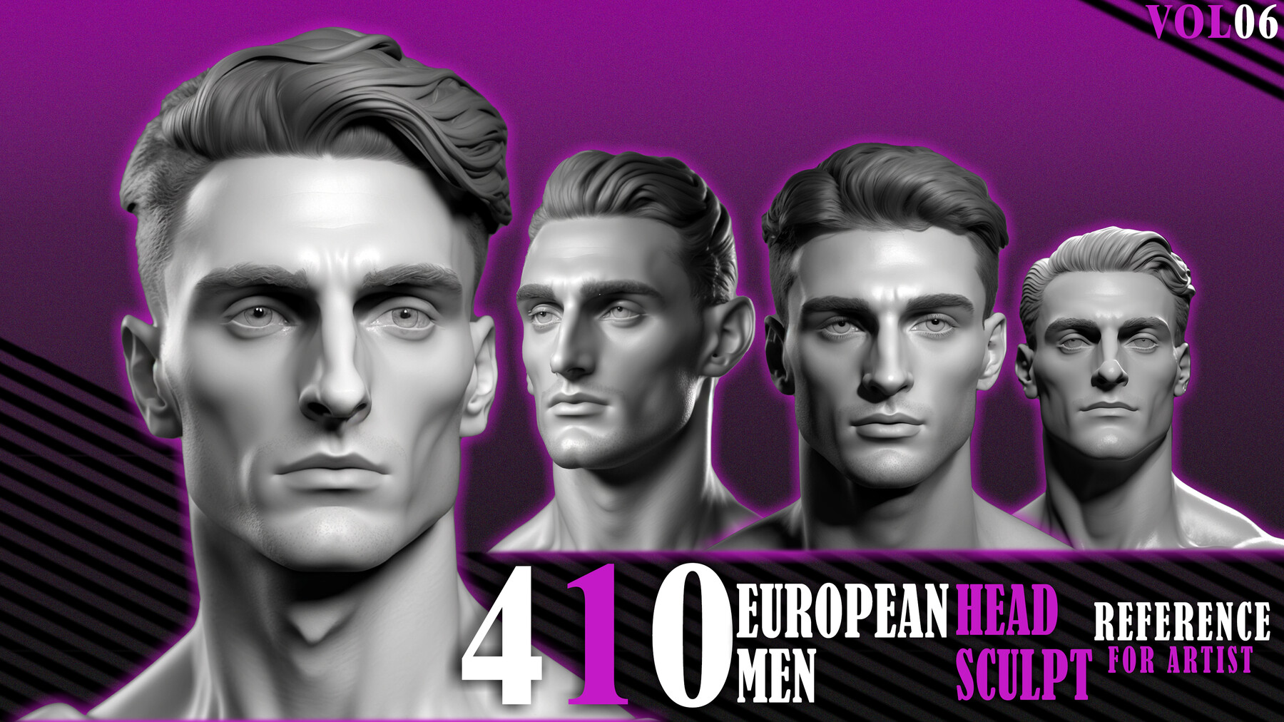 ArtStation - 410 European Men Head Sculpt,Reference for Artist- VOL06 ...