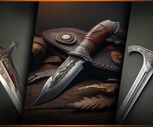 ArtStation - 203 Battle Equipment Sword and Knife Reference Modeling ...