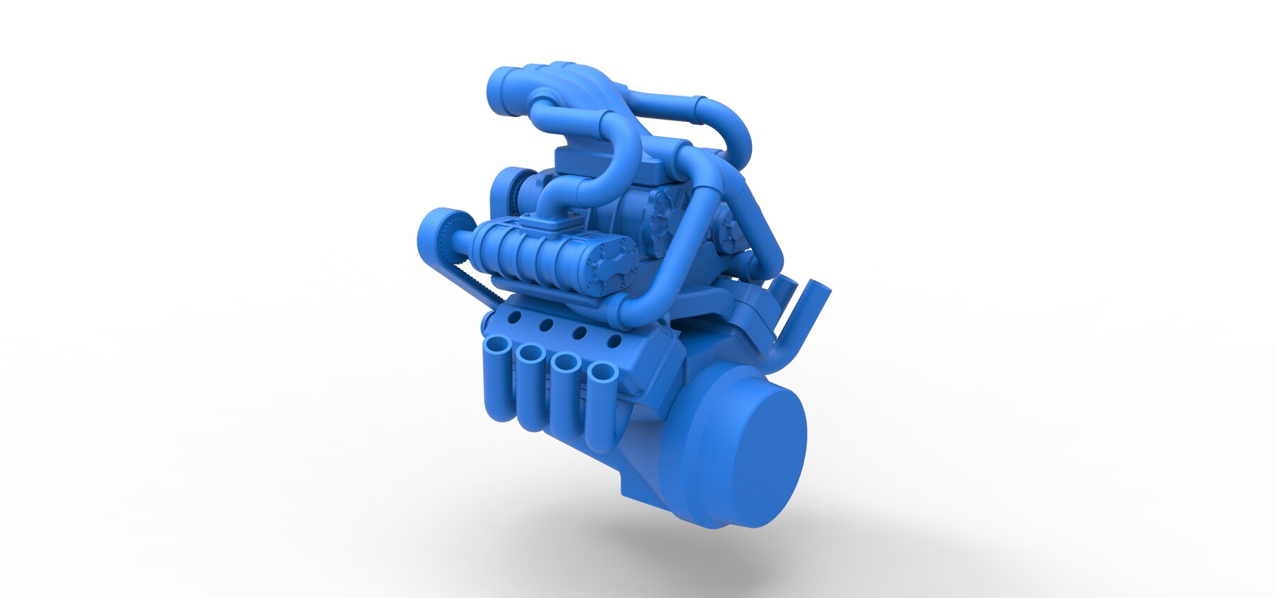 ArtStation - 3D printable Diecast engine V8 with triple supercharger ...