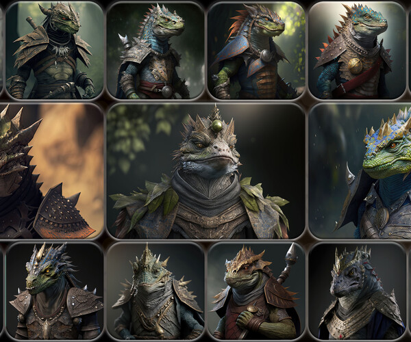 ArtStation - 240 Lizardfolk Reference Pack | 4K | v.12 | Artworks