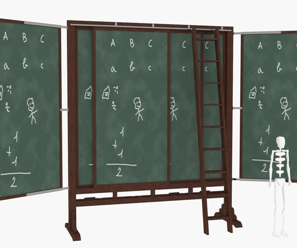 ArtStation - Old Giant Wood Blackboard Chalkboard | Game Assets