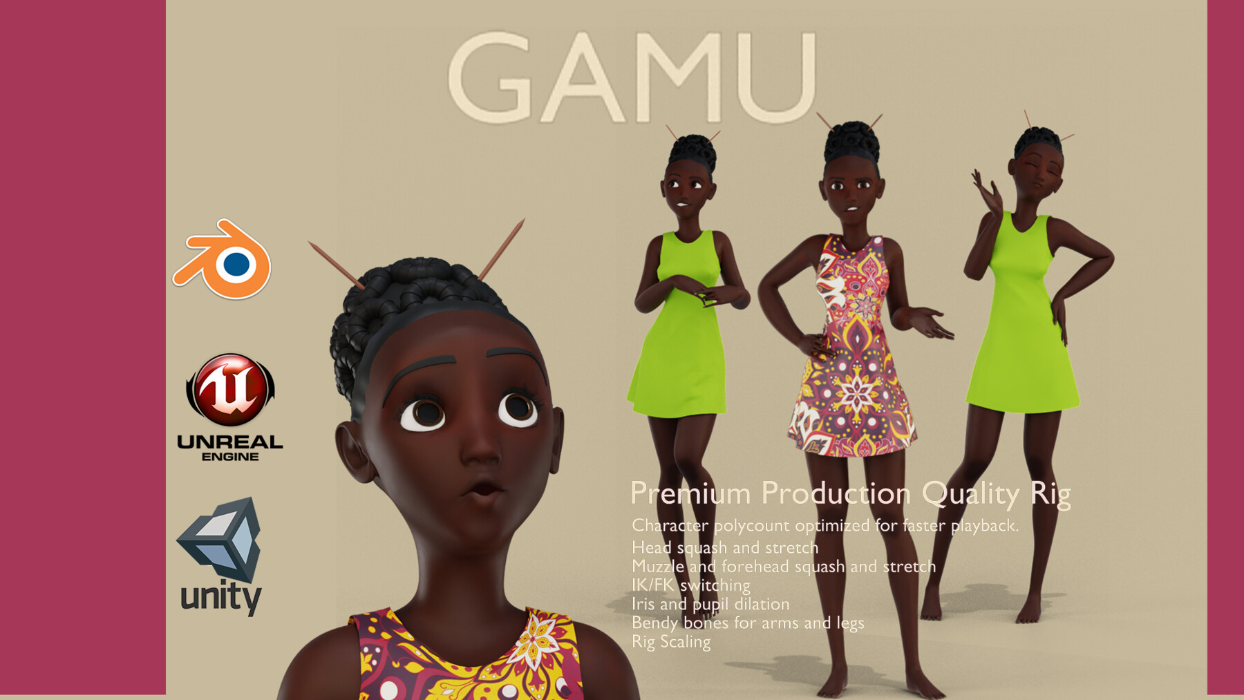 ArtStation - GAMU RIG BLENDER VERSION | Game Assets