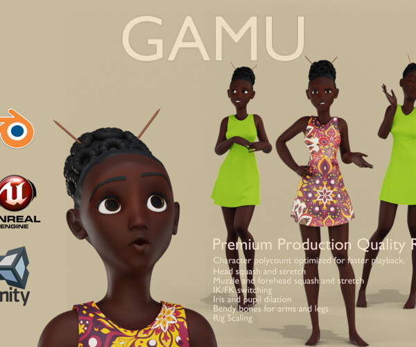 ArtStation - GAMU RIG BLENDER VERSION | Game Assets