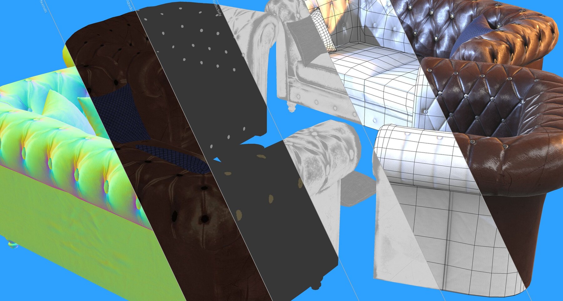 ArtStation - Chesterfields - PBR Game Ready Props | Game Assets