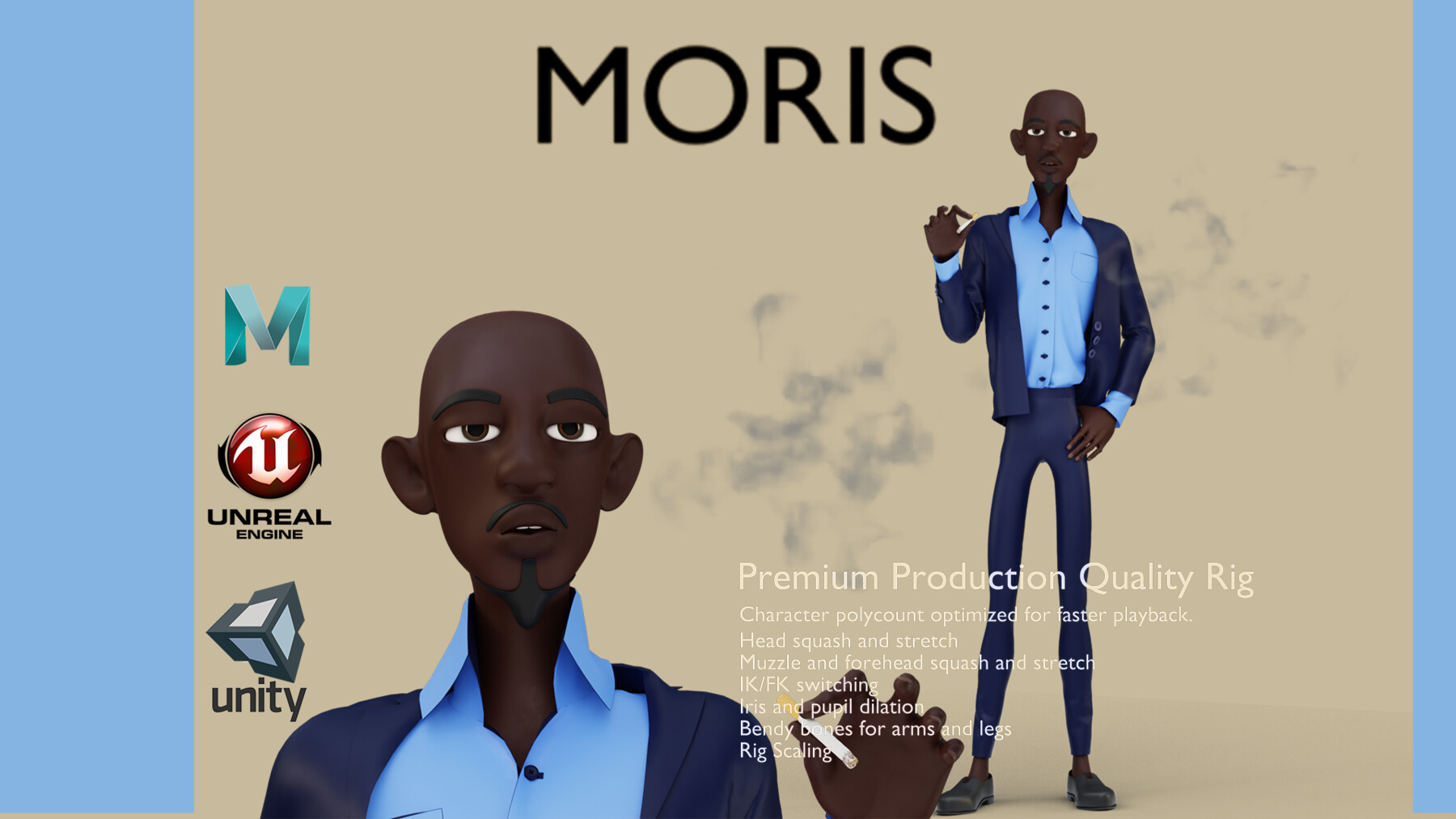 ArtStation - MORIS RIG MAYA VERSION | Game Assets