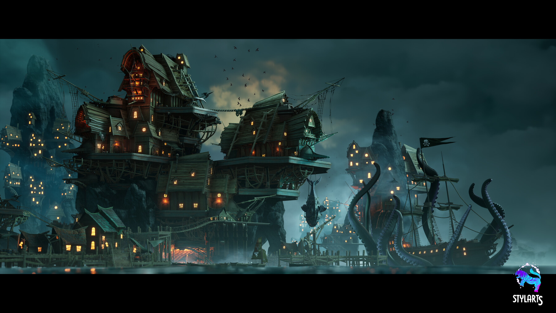 ArtStation - Stylized Pirate Port City (Modular) | Game Assets