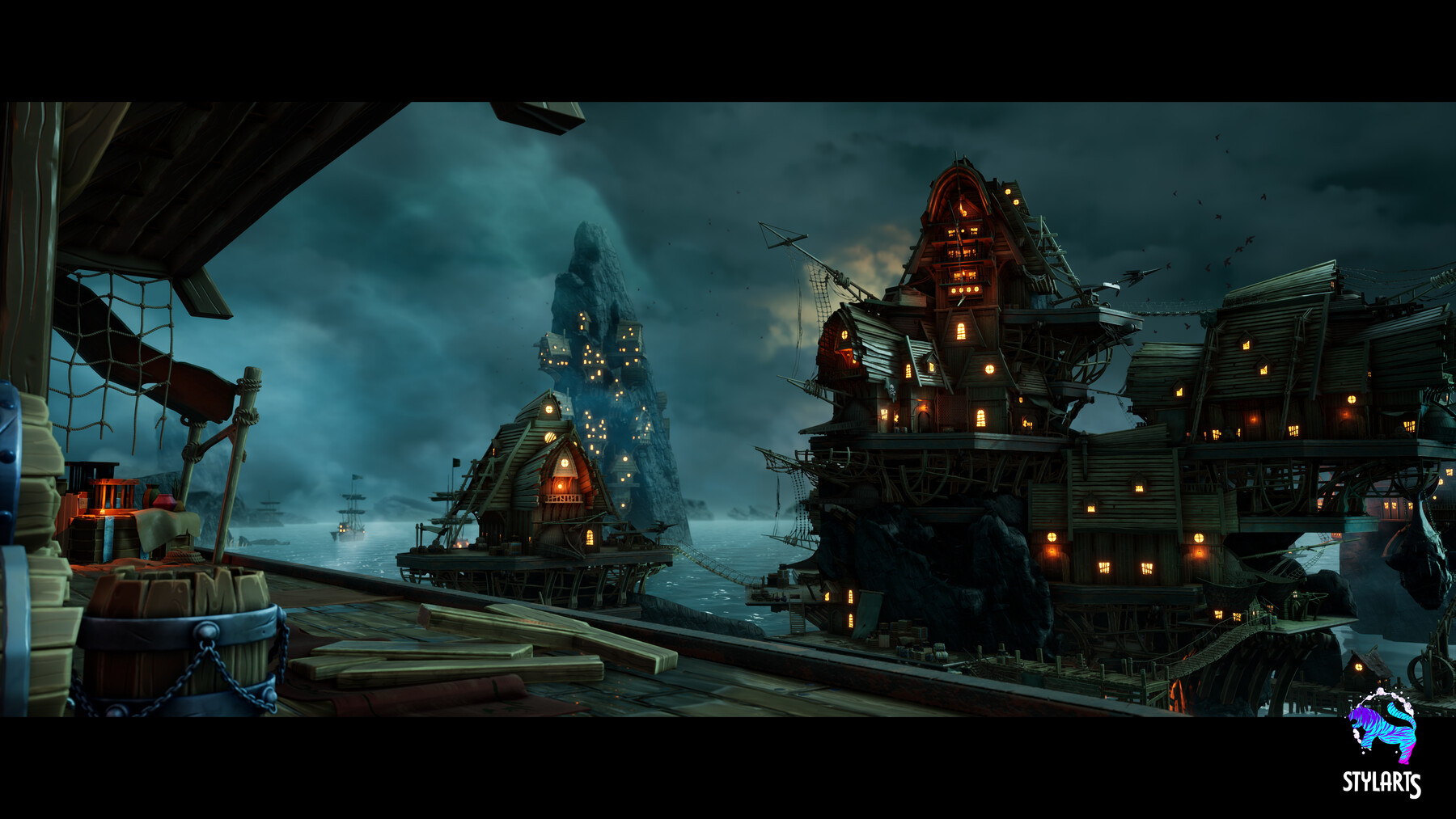 ArtStation - Stylized Pirate Port City (Modular) | Game Assets