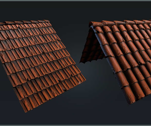 ArtStation - 7 Roof Tile Textures Sets + Marmoset RenderScene | Game Assets