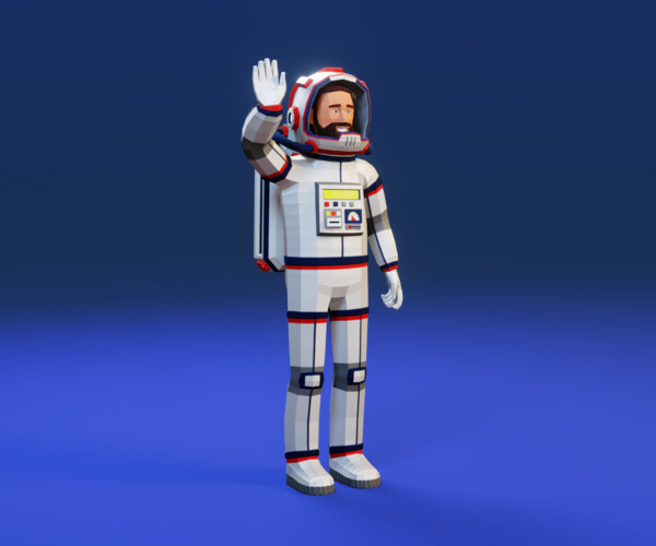 ArtStation - Stylized low-poly astronaut in a spacesuit | Game Assets