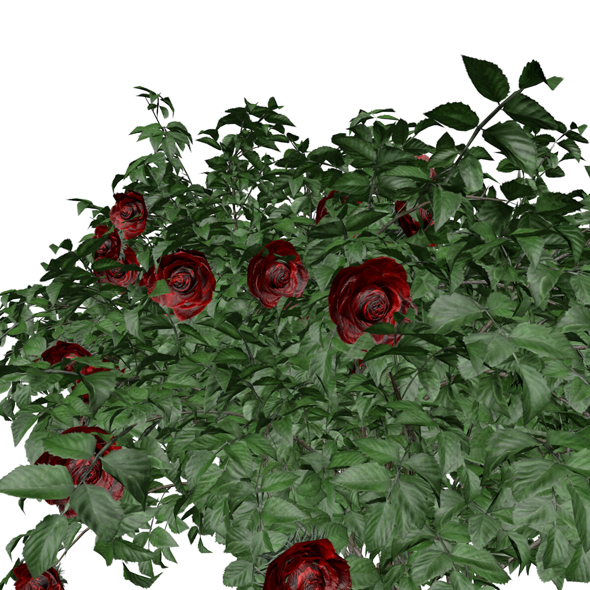 ArtStation - Red Rose Bush #04 - High Poly Plant (3D Model) | Game Assets