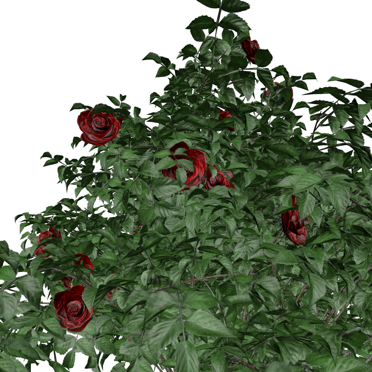 ArtStation - Red Rose Bush #05 - High Poly Plant (3D Model) | Game Assets