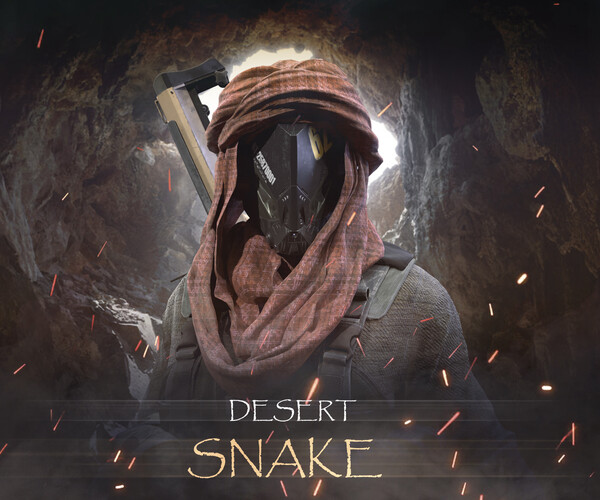 ArtStation - Female Soldier 04 (DESERT SNAKE) | Game Assets
