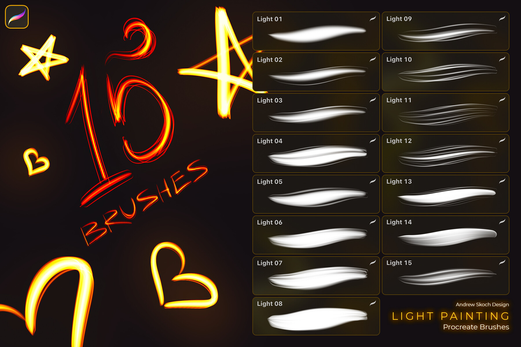 ArtStation - Light Painting Procreate Brushes | Brushes