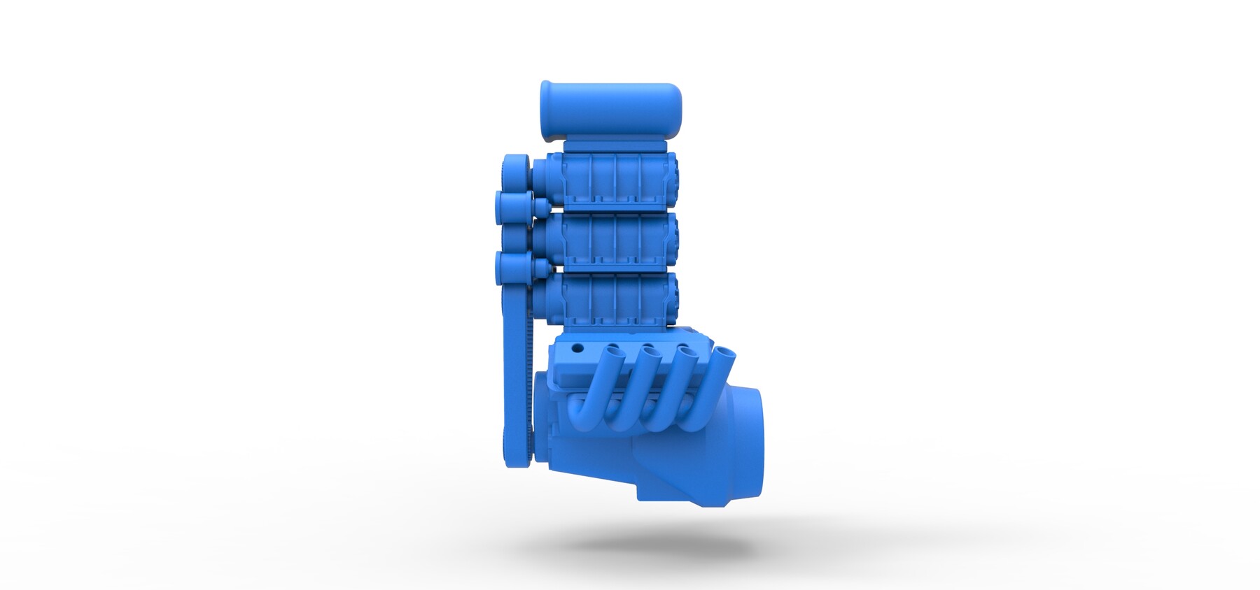ArtStation - 3D printable Diecast engine V8 with triple supercharger ...