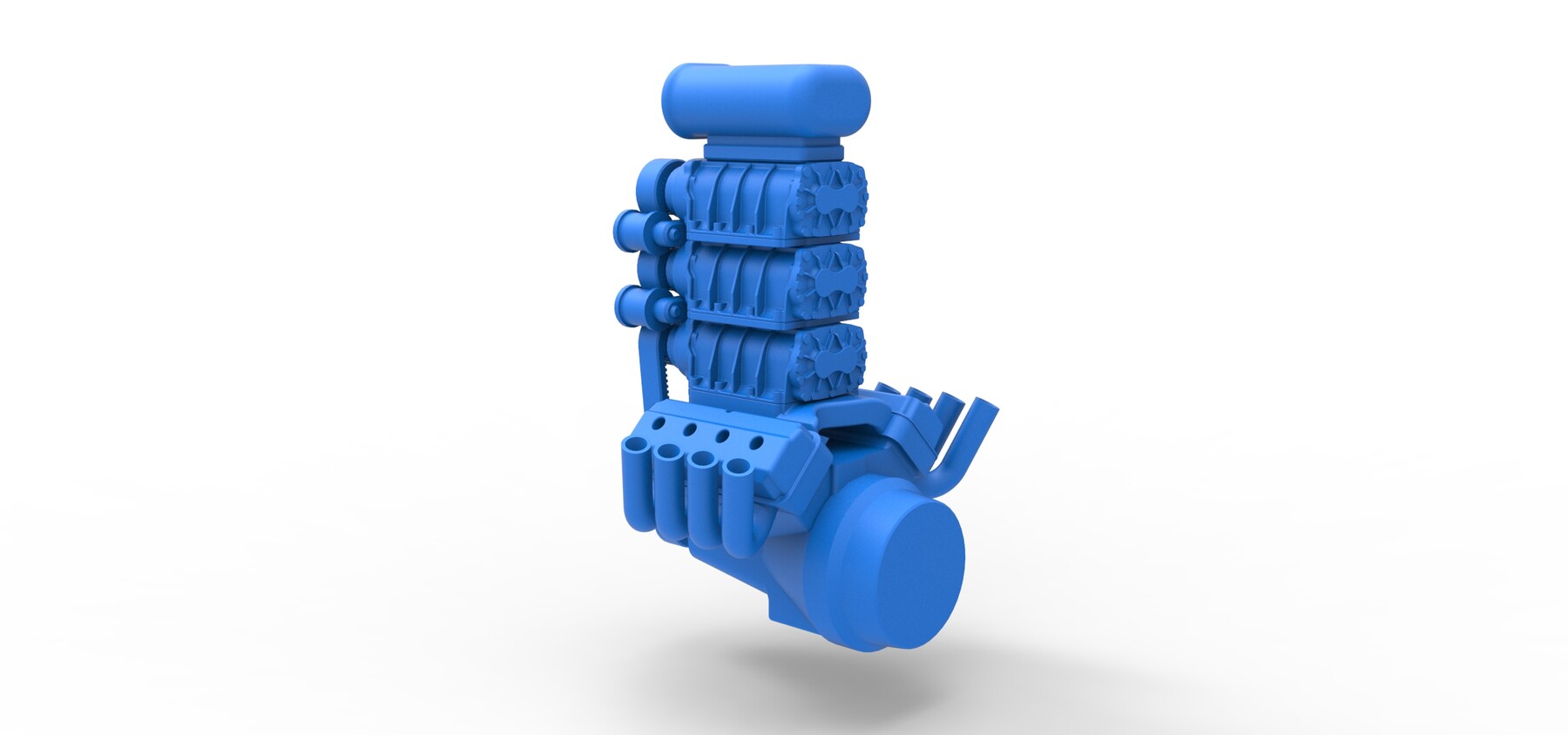 ArtStation - 3D printable Diecast engine V8 with triple supercharger ...