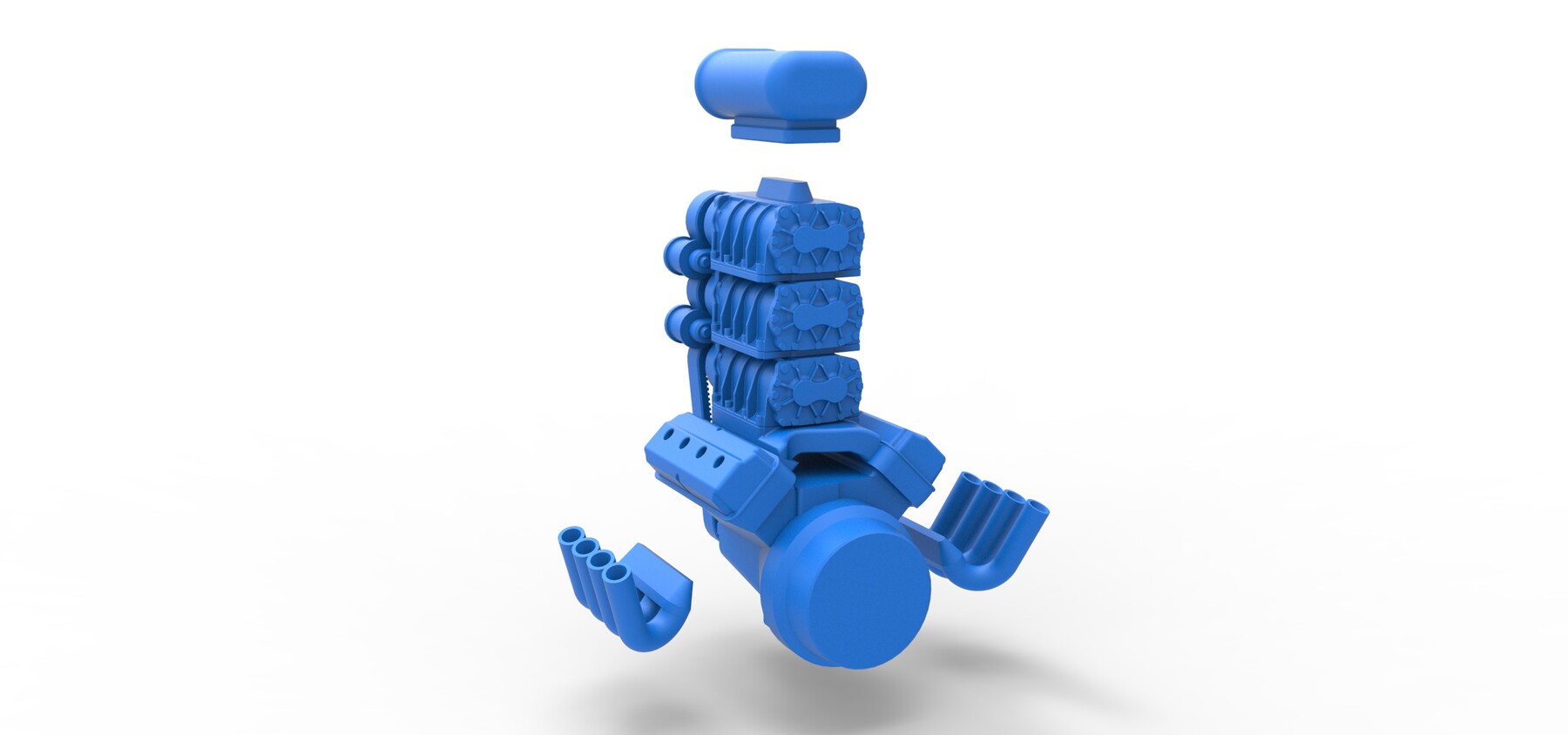 ArtStation - 3D printable Diecast engine V8 with triple supercharger ...