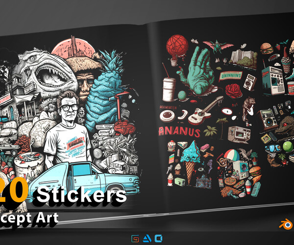 ArtStation - 420 Stickers Concept Art | Artworks