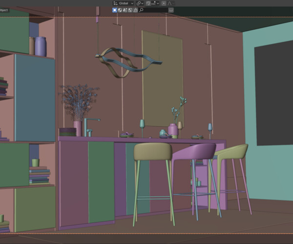 ArtStation - Sence Kitchen Room Blender 3.x | Resources