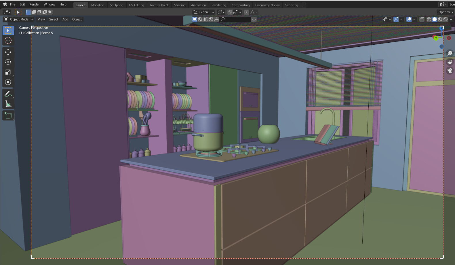 ArtStation - Sence Kitchen Room Blender 3.x | Resources