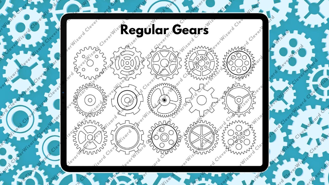 ArtStation - Gear & Wheel Procreate Stamp Brush Set , procreate brush ...