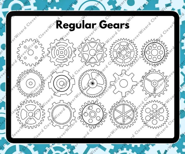 ArtStation - Gear & Wheel Procreate Stamp Brush Set , procreate brush ...