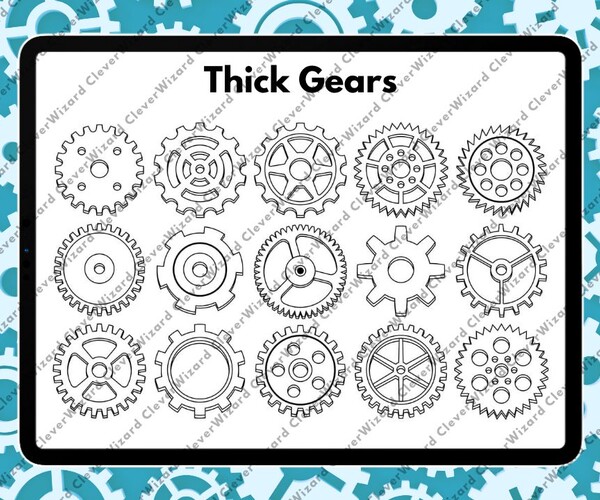 ArtStation - Gear & Wheel Procreate Stamp Brush Set , procreate brush ...