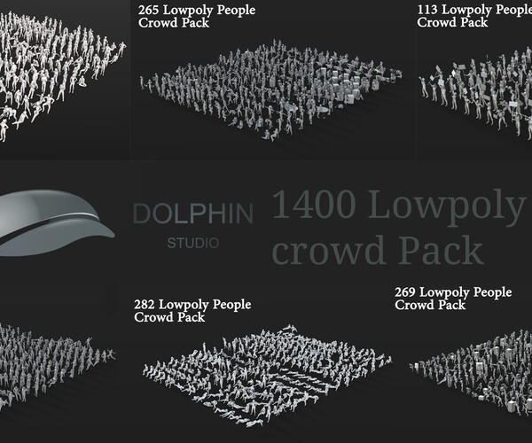 ArtStation - 1400 Lowpoly People Crowd | Game Assets