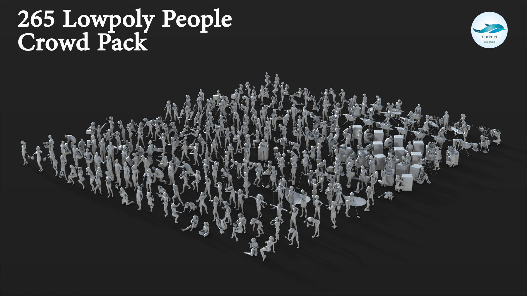 ArtStation - 1400 Lowpoly People Crowd | Game Assets