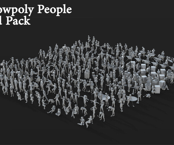 ArtStation - 1400 Lowpoly People Crowd | Game Assets
