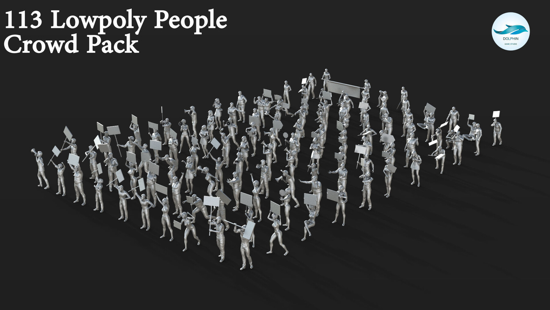 ArtStation - 1400 Lowpoly People Crowd | Game Assets