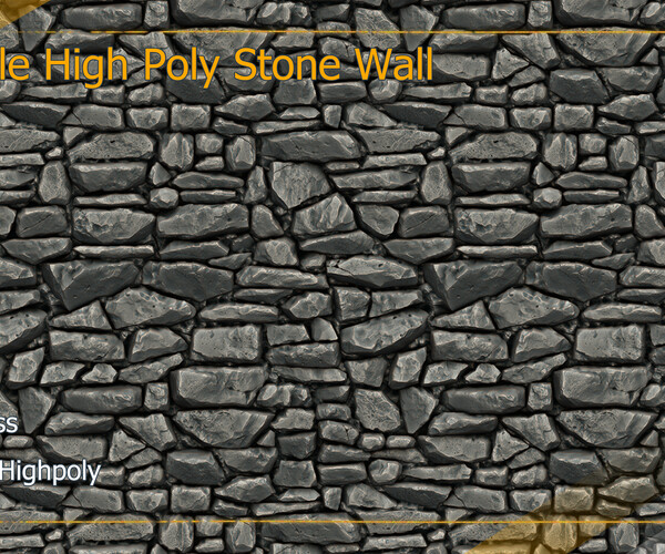 ArtStation - Tileable Stone Wall High Poly for Seamless Textures ...