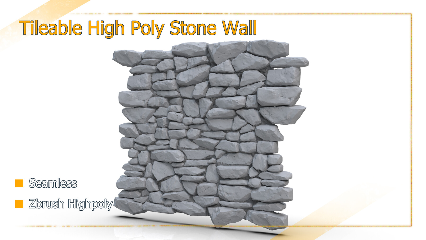 ArtStation - Tileable Stone Wall High Poly for Seamless Textures ...