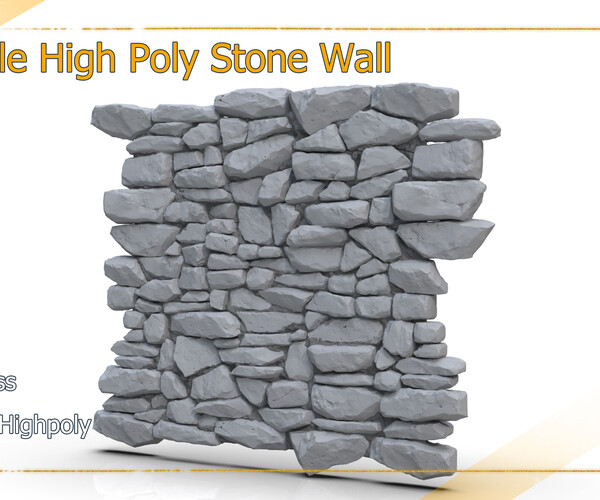 ArtStation - Tileable Stone Wall High Poly for Seamless Textures ...