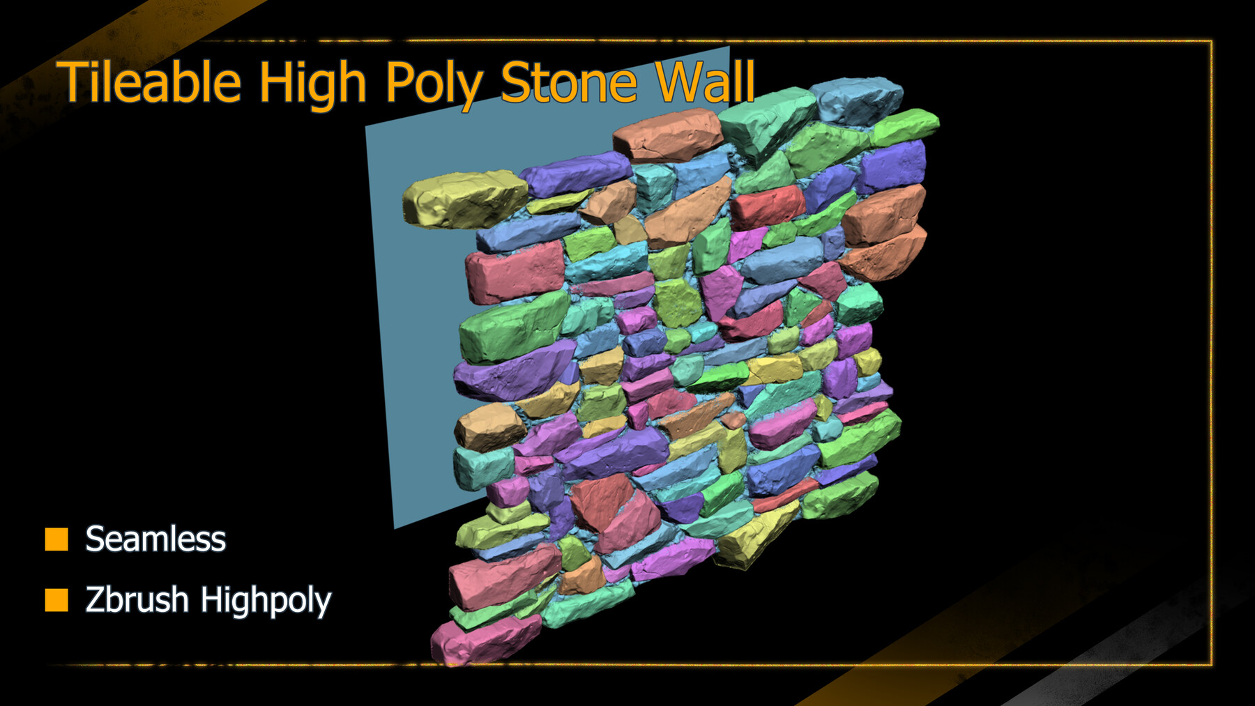 ArtStation - Tileable Stone Wall High Poly for Seamless Textures ...
