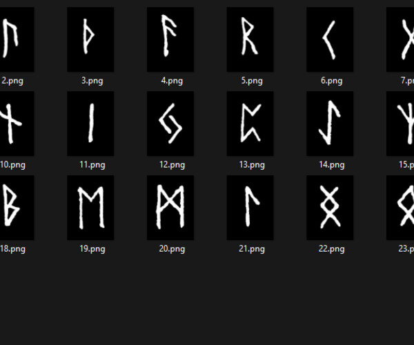 ArtStation - 24 Scandinavian Runes Alpha Pack | Brushes