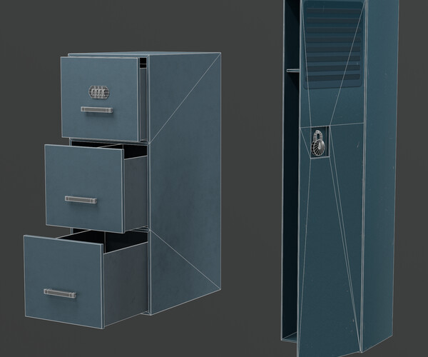 ArtStation - Low Poly Lockers | Game Assets