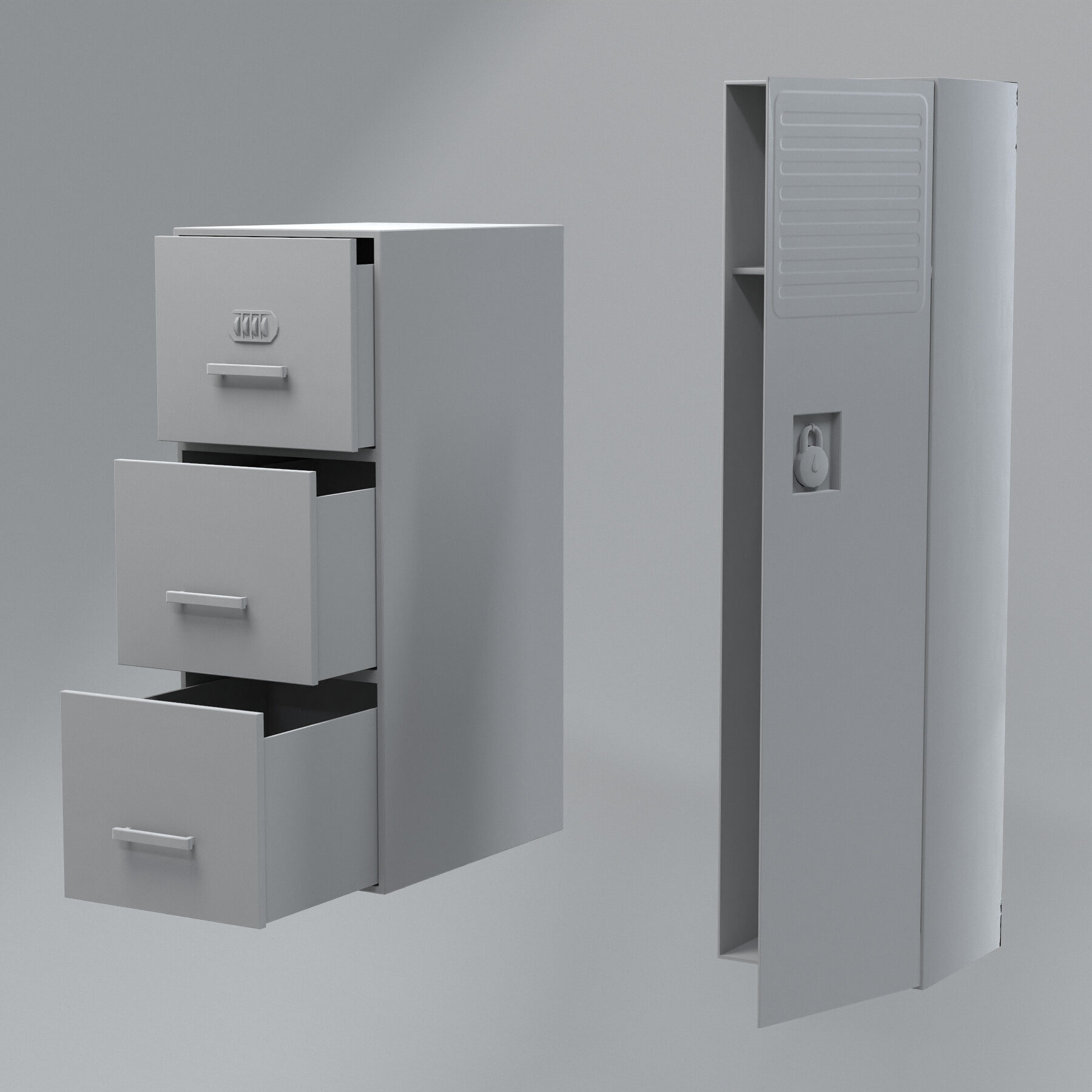ArtStation - Low Poly Lockers | Game Assets
