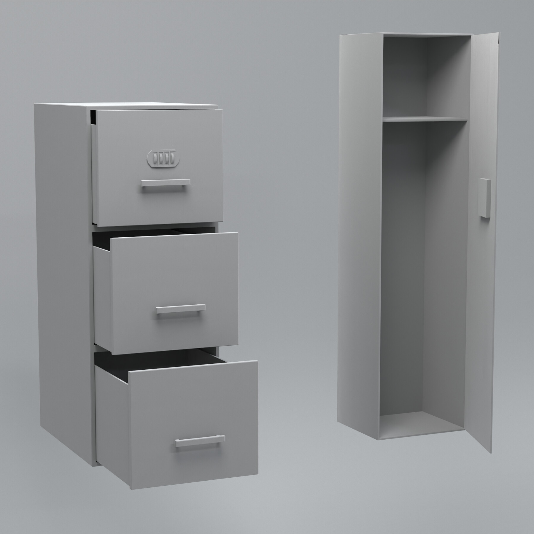 ArtStation - Low Poly Lockers | Game Assets