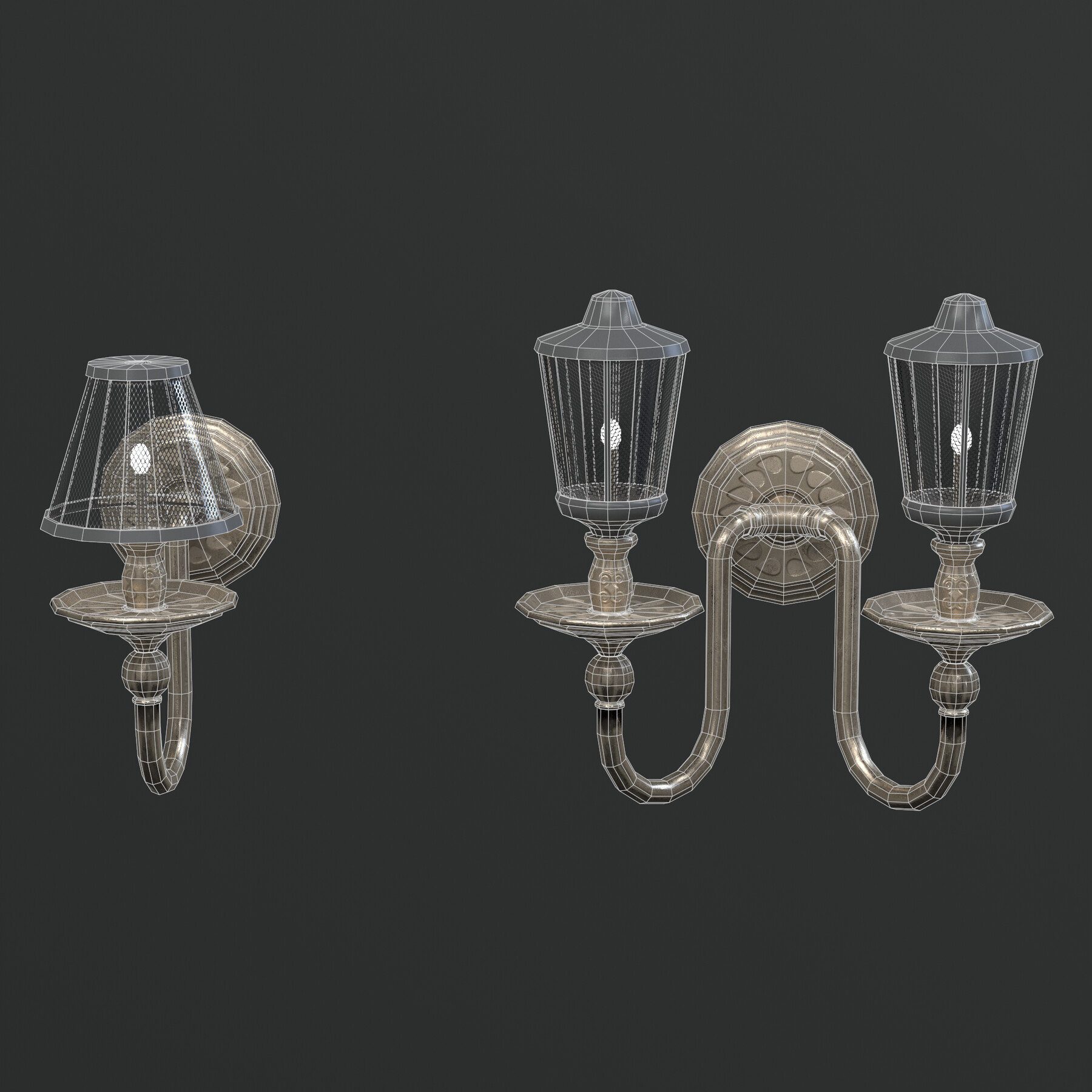 ArtStation - Low Poly Wall Lamp Set | Game Assets