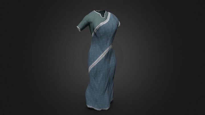 ArtStation - Low Poly Traditional Saree | Game Assets