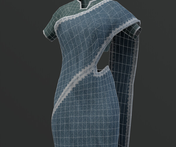 ArtStation - Low Poly Traditional Saree | Game Assets