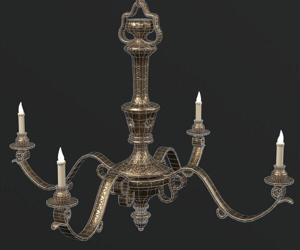ArtStation - Mid Low Poly Chandelier for Game | Game Assets
