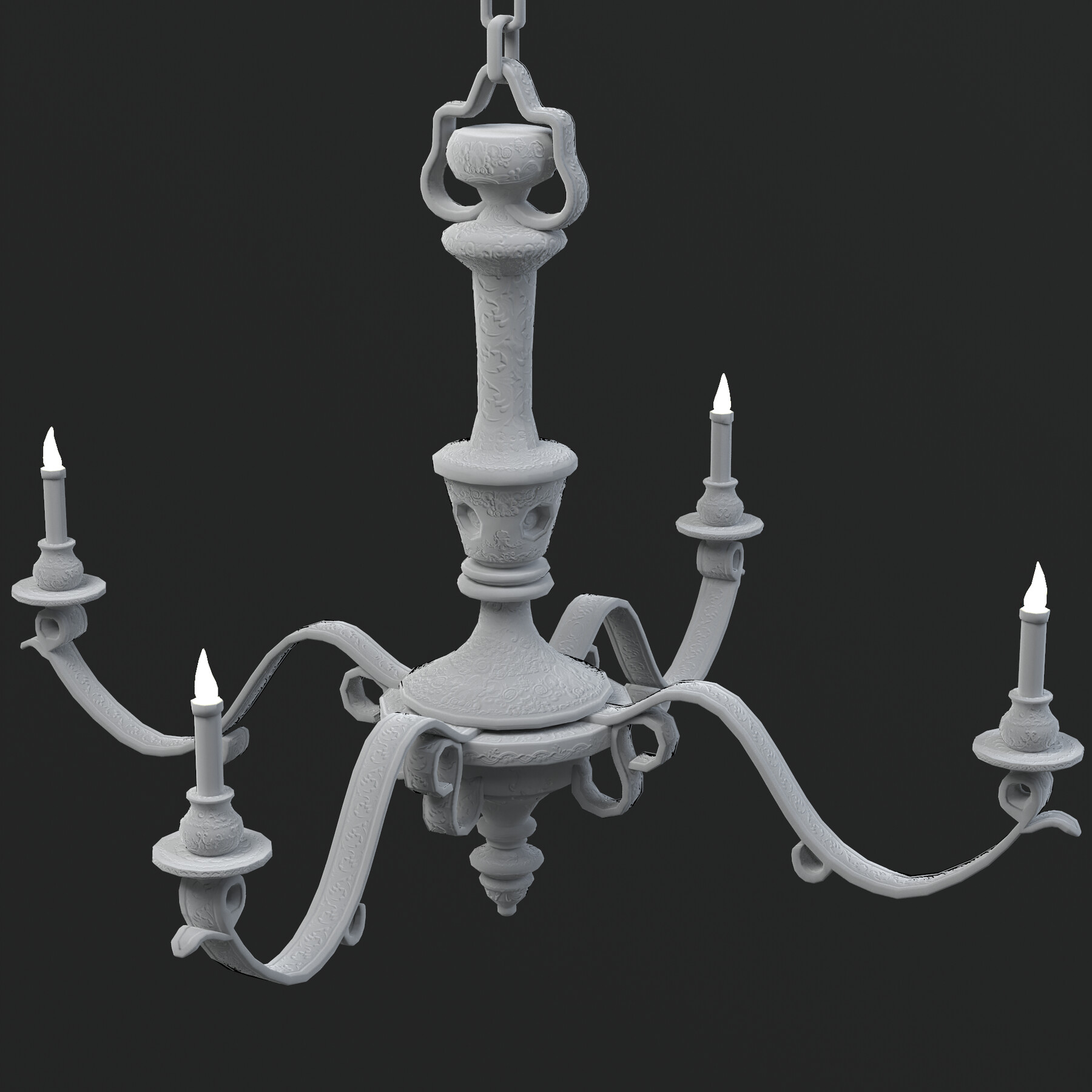 ArtStation - Mid Low Poly Chandelier for Game | Game Assets