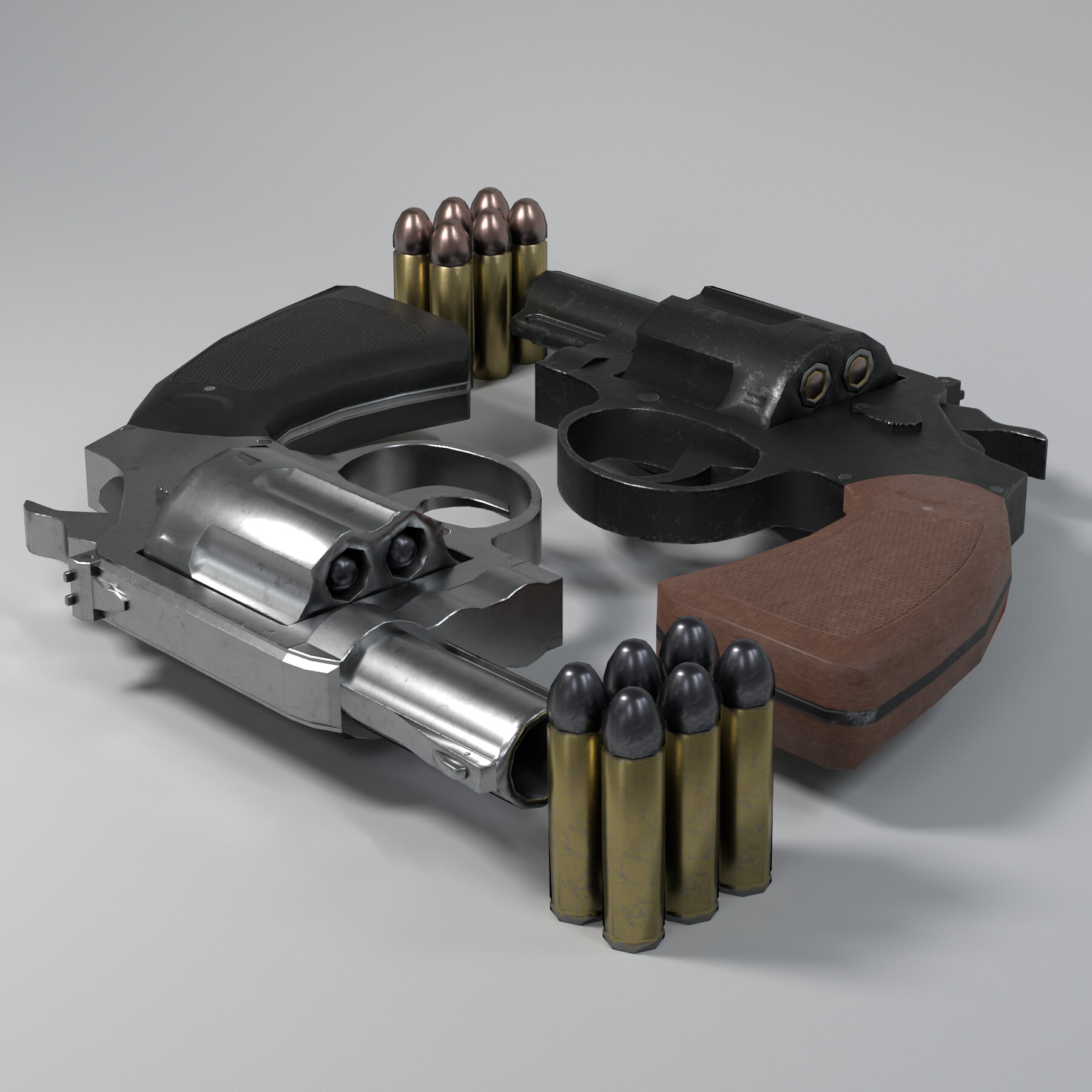 ArtStation - Low Poly Snub-nosed Revolver | Game Assets