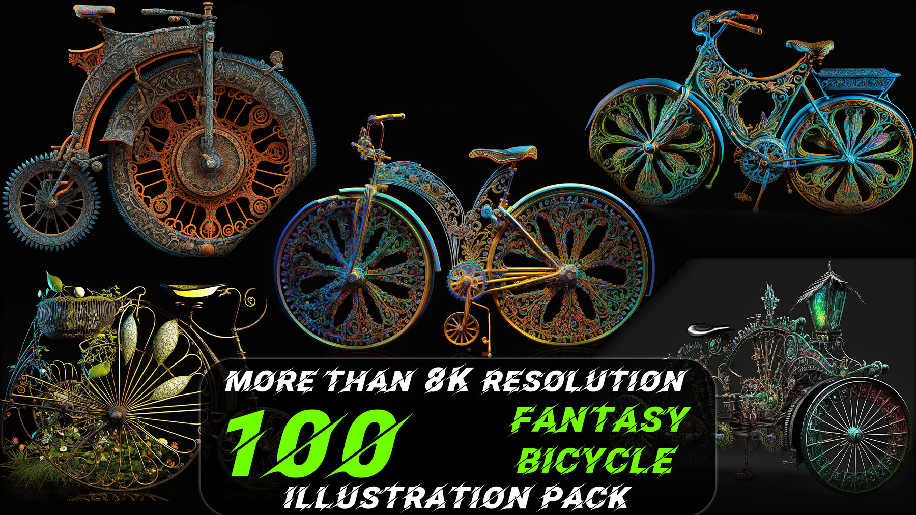 ArtStation - 100 Fantasy Bicycle Illustration Pack (More Than 8K ...
