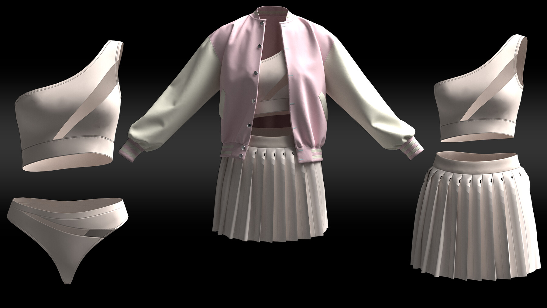 ArtStation - 2 Girl's Sport Set-3 | Game Assets